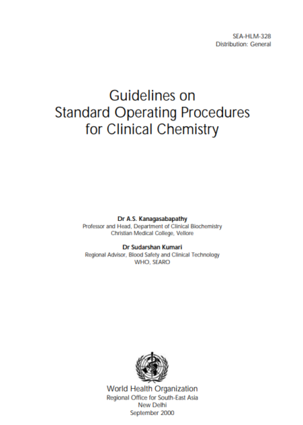 Guidelines on Standard Operating Procedures for Clinical Chemistry ...