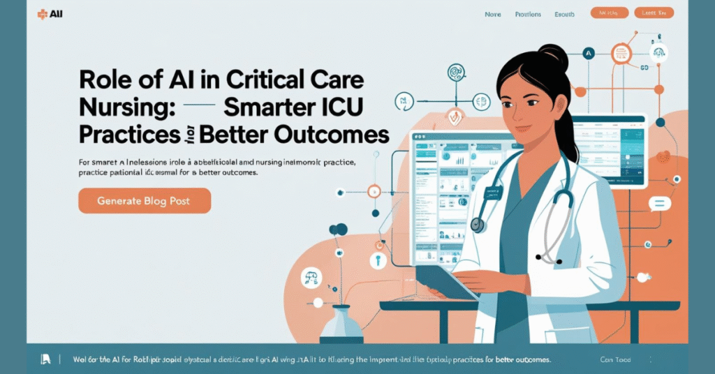 Role of AI in Critical Care Nursing Smarter ICU Practices for Better ...