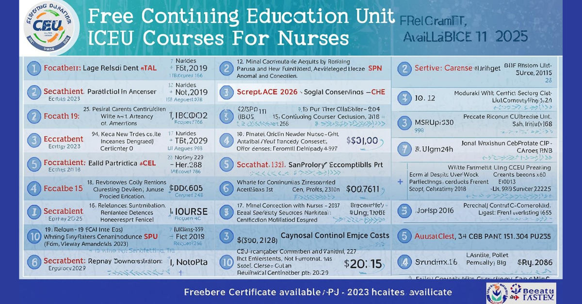 CEU Courses Best Free for Nurses with Instant Certificate 2025 List ...